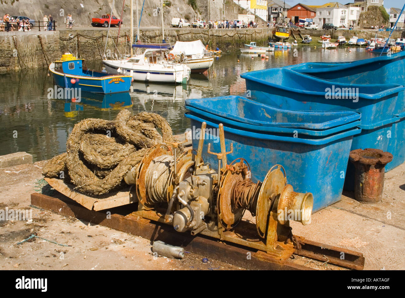 Net Bins and Winch Stock Photo - Alamy