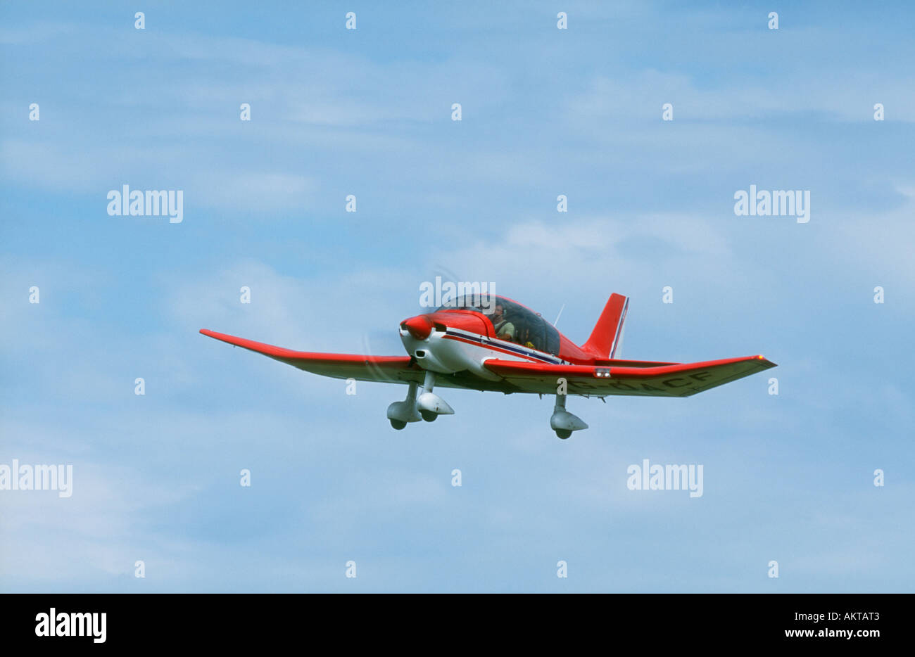 Robin DR400 Regent G-0ACF in flight taking off from Breighton Airfield ...