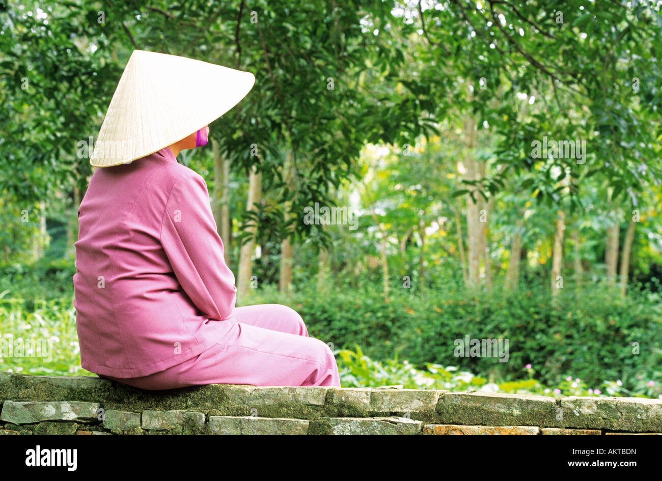 Vietnamese woman sitting hi-res stock photography and images - Alamy