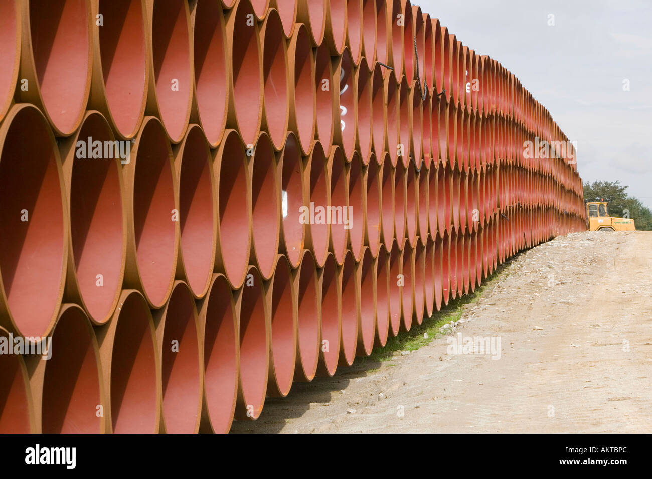 pipes at a construction site to lay a new gas pipeline from east to ...