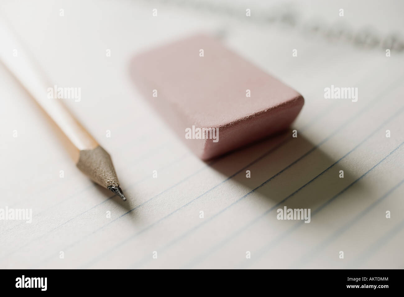 Pencil eraser and notebook Stock Photo - Alamy