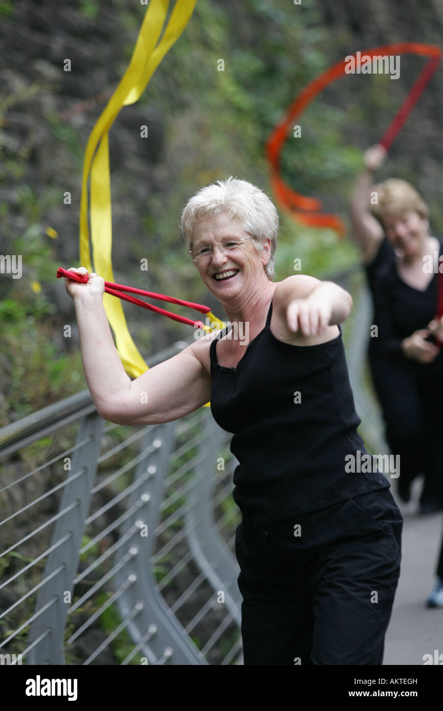 Older woman dancing having fun Stock Photo - Alamy