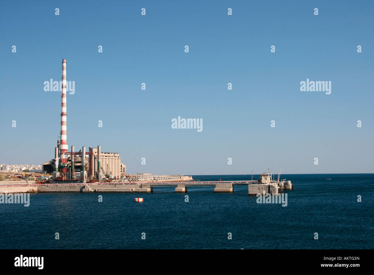 a factory plant by the sea at piraeus athens greece horizontal shut ...