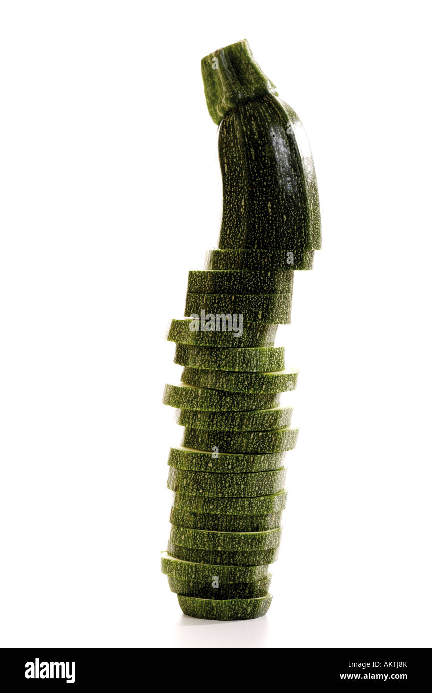 Sliced courgette, close-up Stock Photo - Alamy