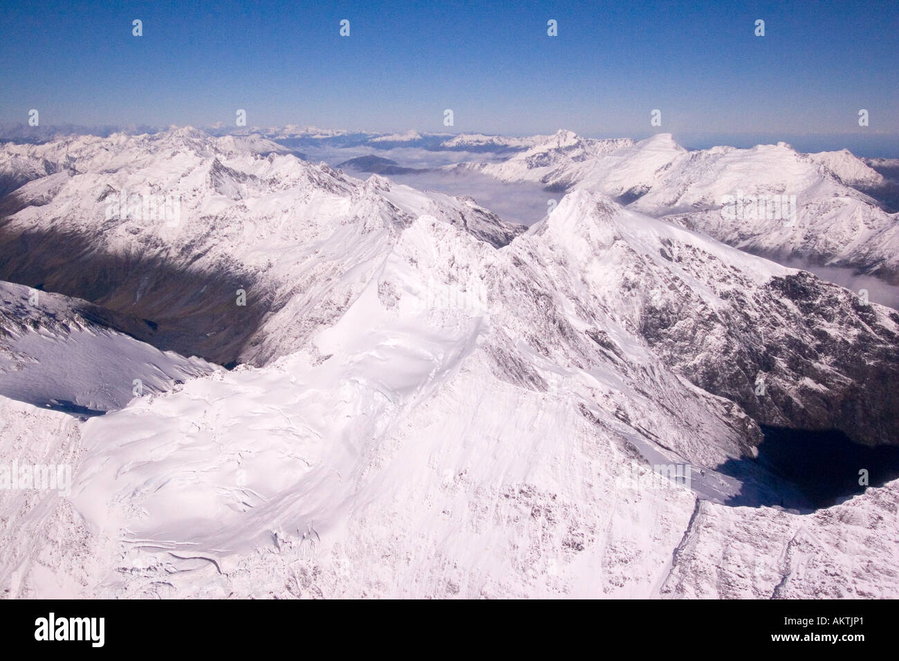 aerial view of mount cook national park new zealand Stock Photo - Alamy