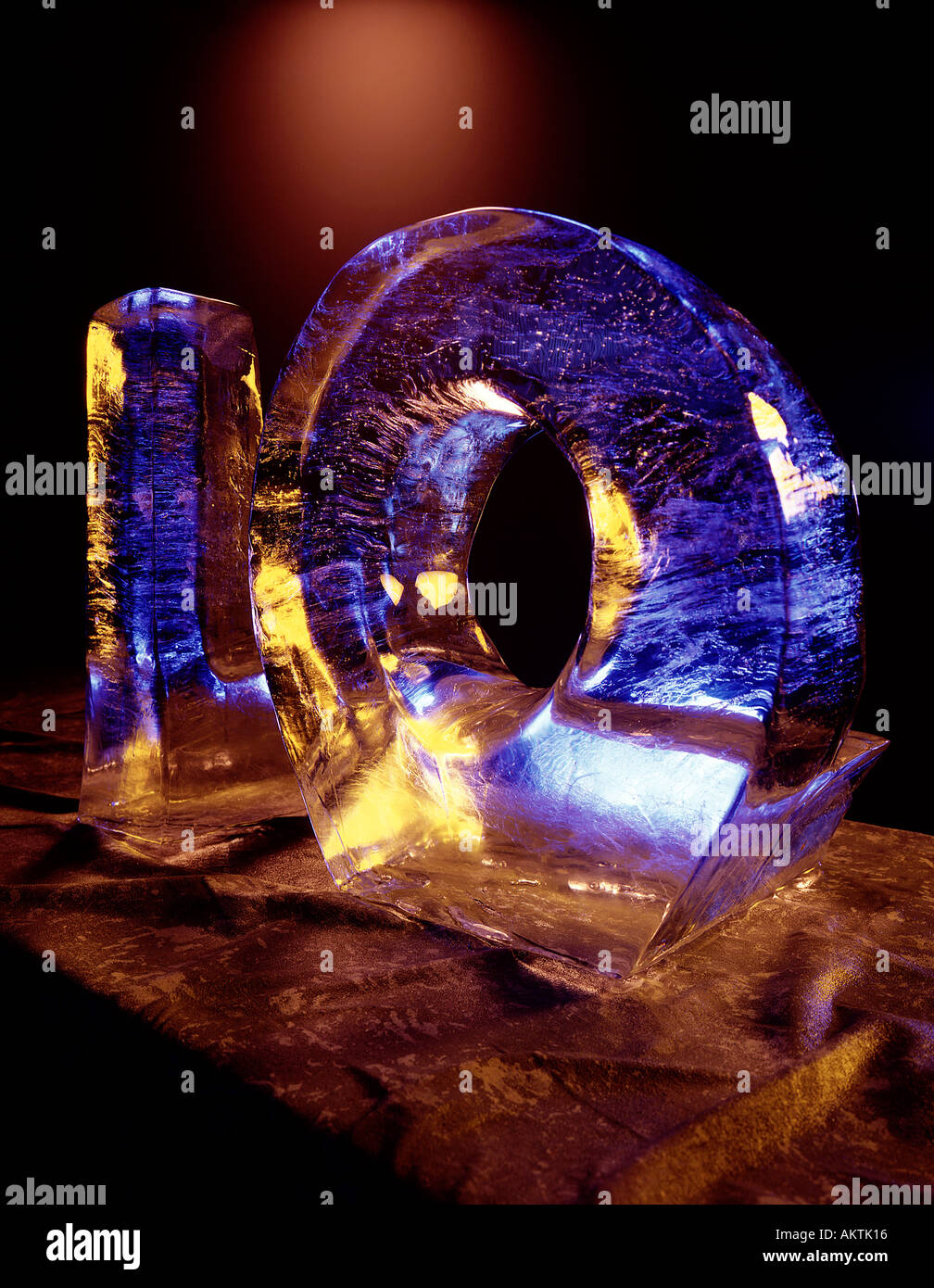 still life hand carved ice sculpture number 10 ten numeral one 1 0 zero ...