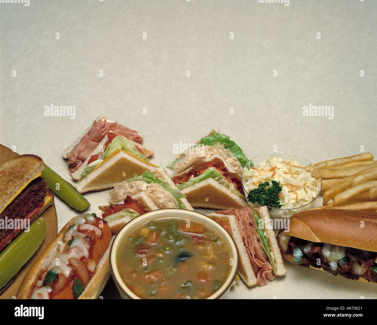 deli lunch assortment blt club sandwich bacon lettuce tomato cole slaw ...