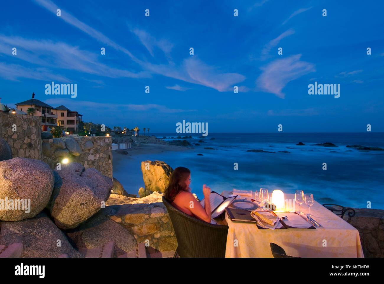 Cliffside dining at Esperanza Resort at Punta Ballena Cabo San Lucas ...