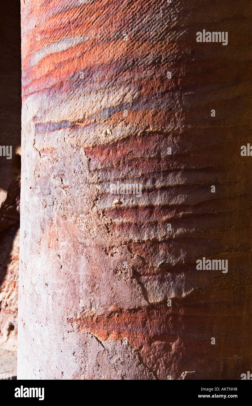 Natural colour in sandstone pillar at Petra Jordan Stock Photo - Alamy