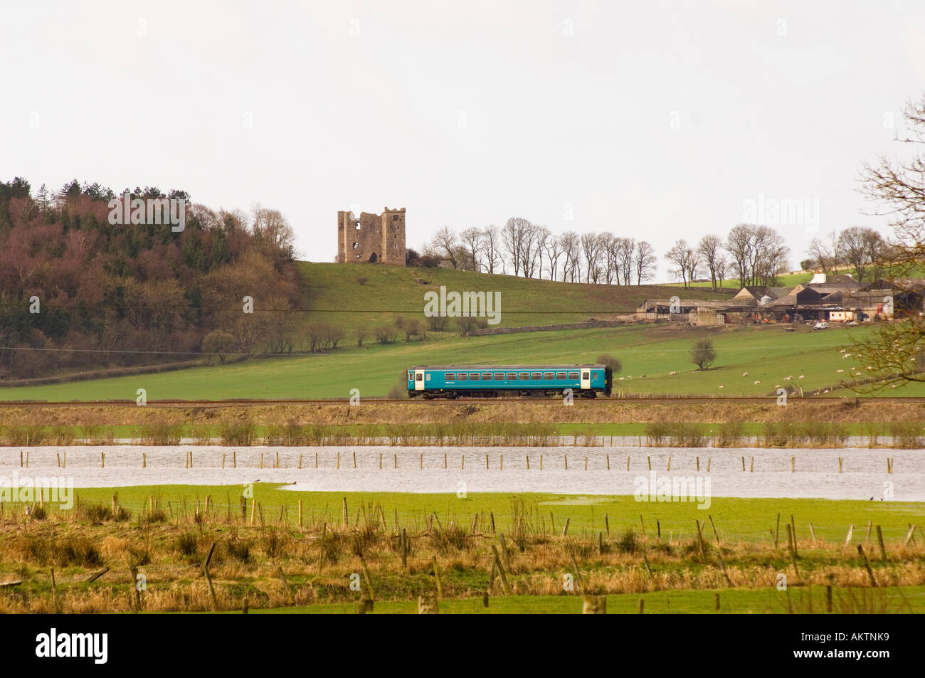 Train and Arnside Tower in the Arnside Silverdale Area of Outstanding ...