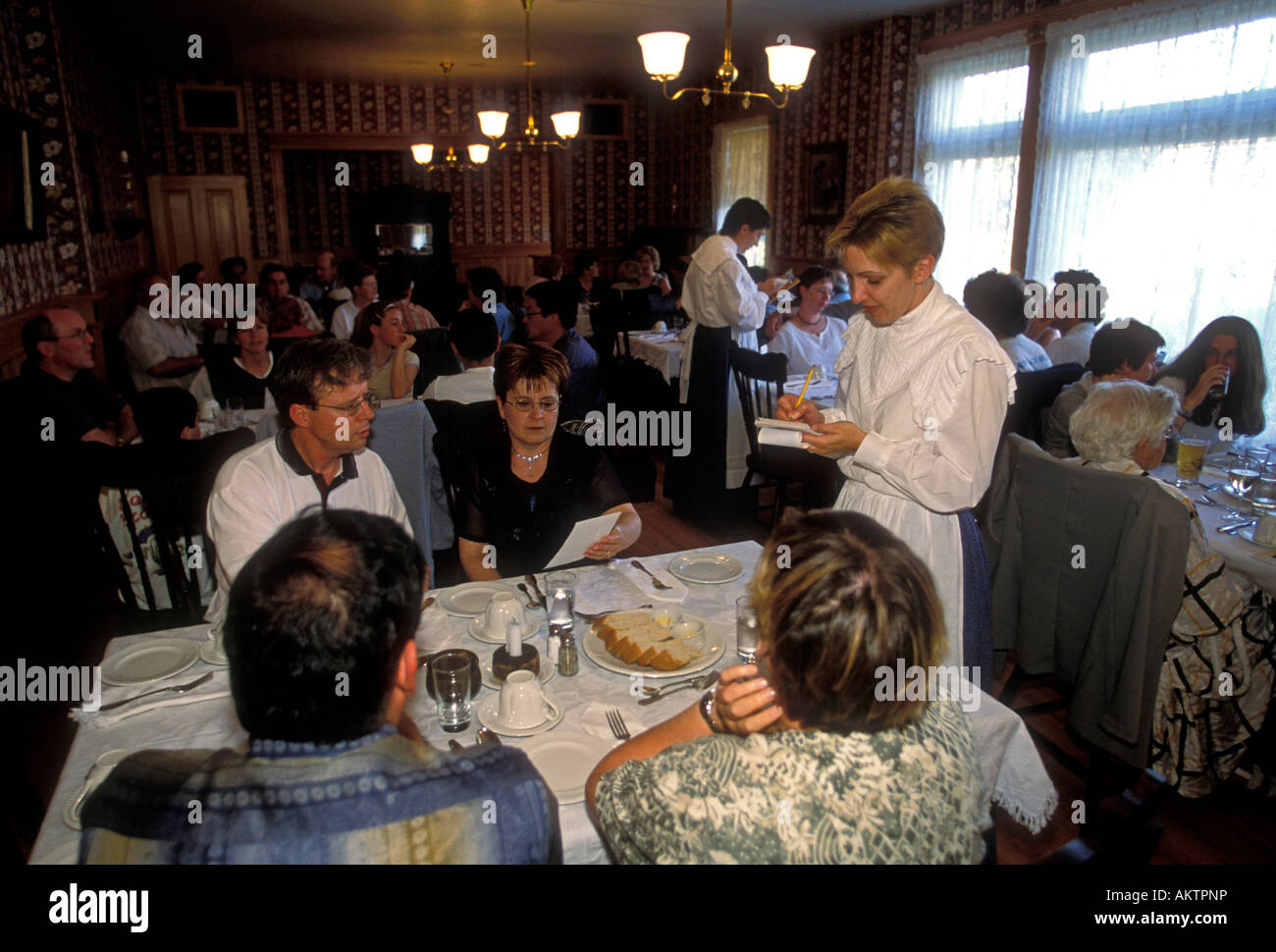 waitress taking food order, food and drink, restaurant at Chateau ...