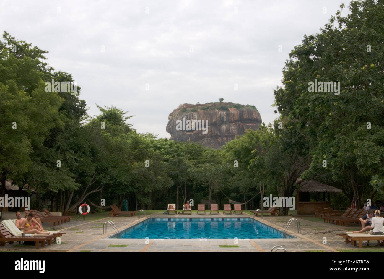 Hotel Sigiriya - view of Sigiriya Rock Fortress Stock Photo - Alamy