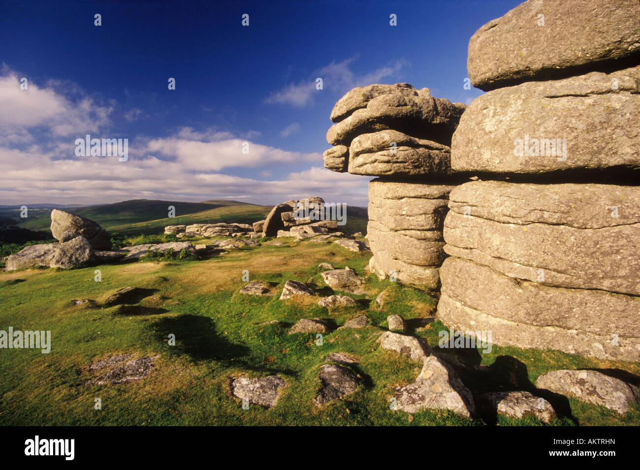 Combestone Tor Dartmoor Devon England UK Stock Photo - Alamy