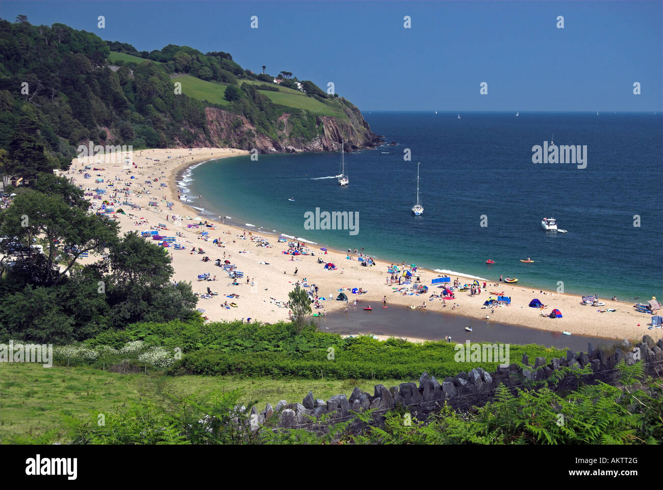 View of Blackpool Sands near Dartmouth in South Devon, England Stock ...