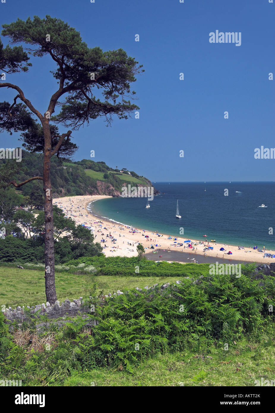 View of Blackpool Sands near Dartmouth in South Devon, England Stock ...