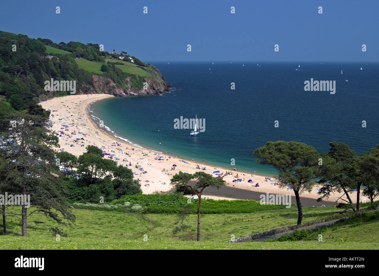 View of Blackpool Sands near Dartmouth in South Devon, England Stock ...