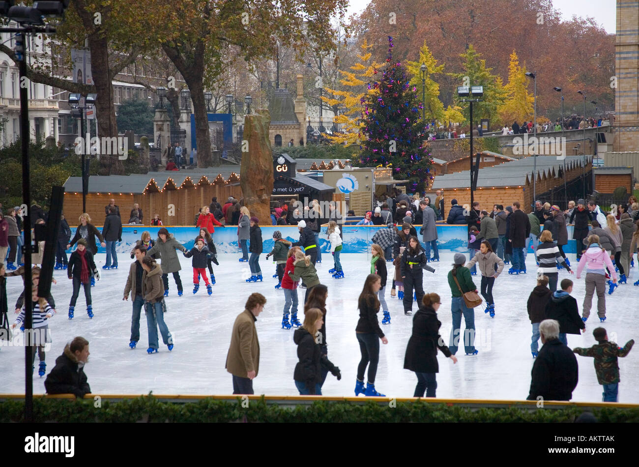 The Xmas Ice Rink at the Natural History Museum London Stock Photo - Alamy