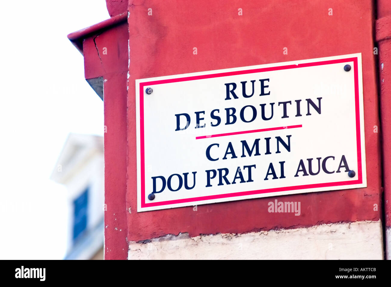 Nice France, "Bi-Lingual" Street "French Sign" in Nicoise Near "Place ...