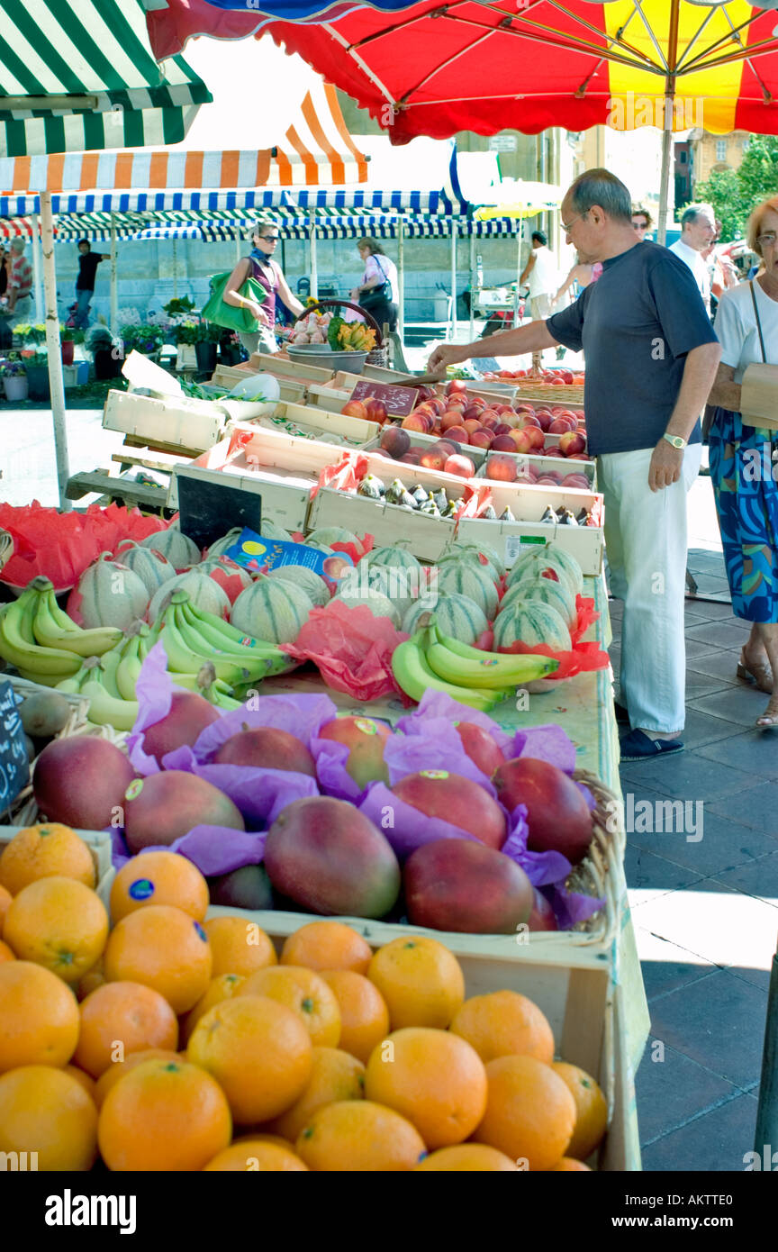 Nice France, French Markets People Man Shopping in Outdoor Farmer's ...