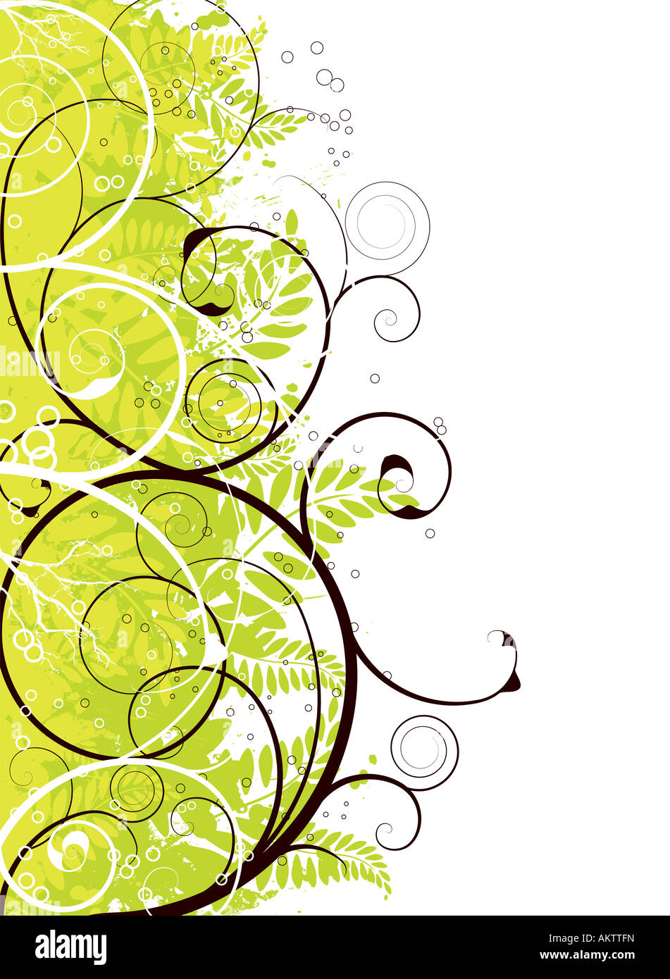 green floral background design in different shades of green Stock Photo ...