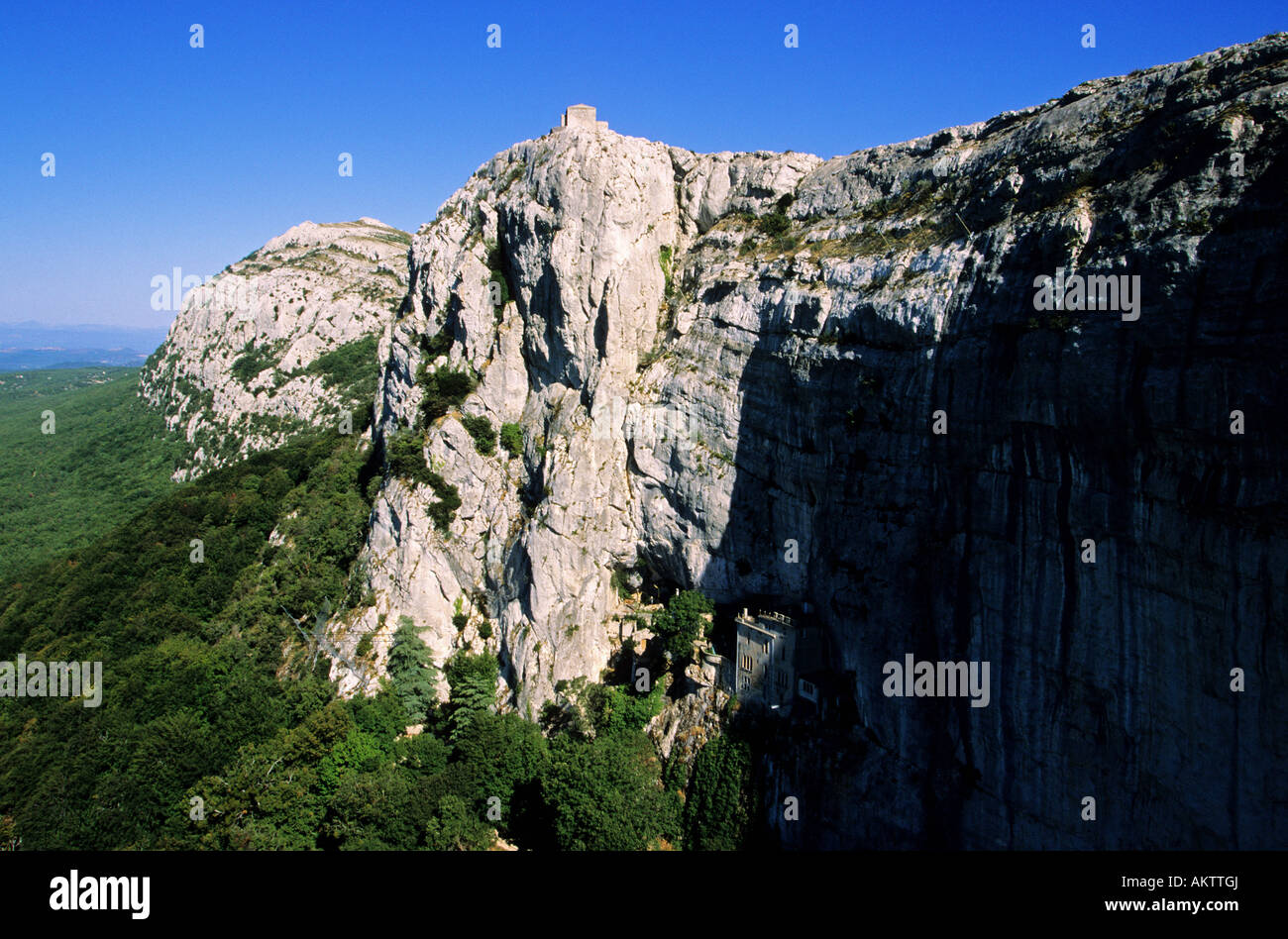 France, Var, Sainte Baume massif, Saint Pilon, Madeleine cave, (aerial ...