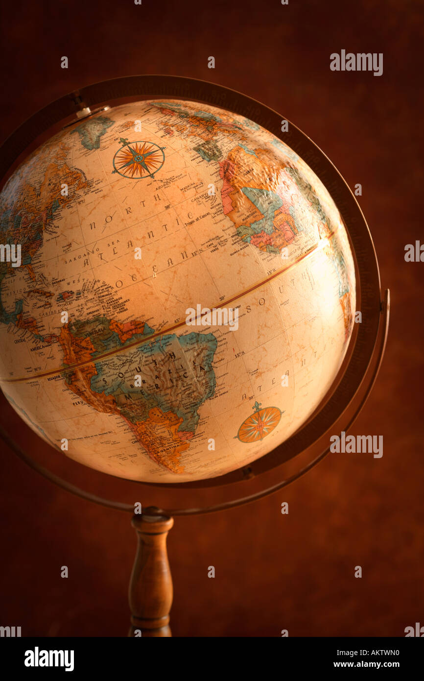 Vintage hemisphere map hi-res stock photography and images - Alamy