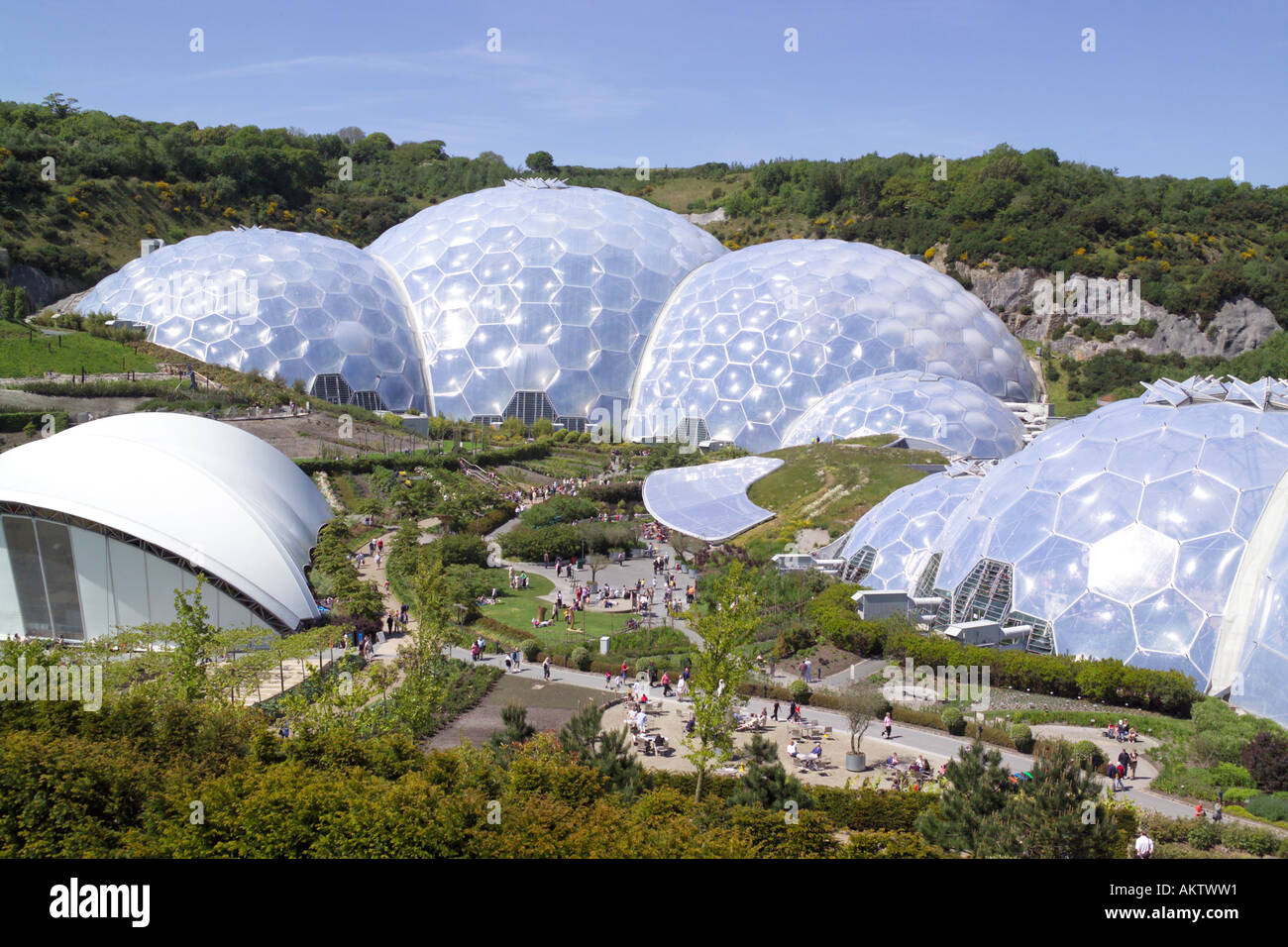 Biomes at the Eden Project, Boldeva, St Austell, Cornwall, England UK ...
