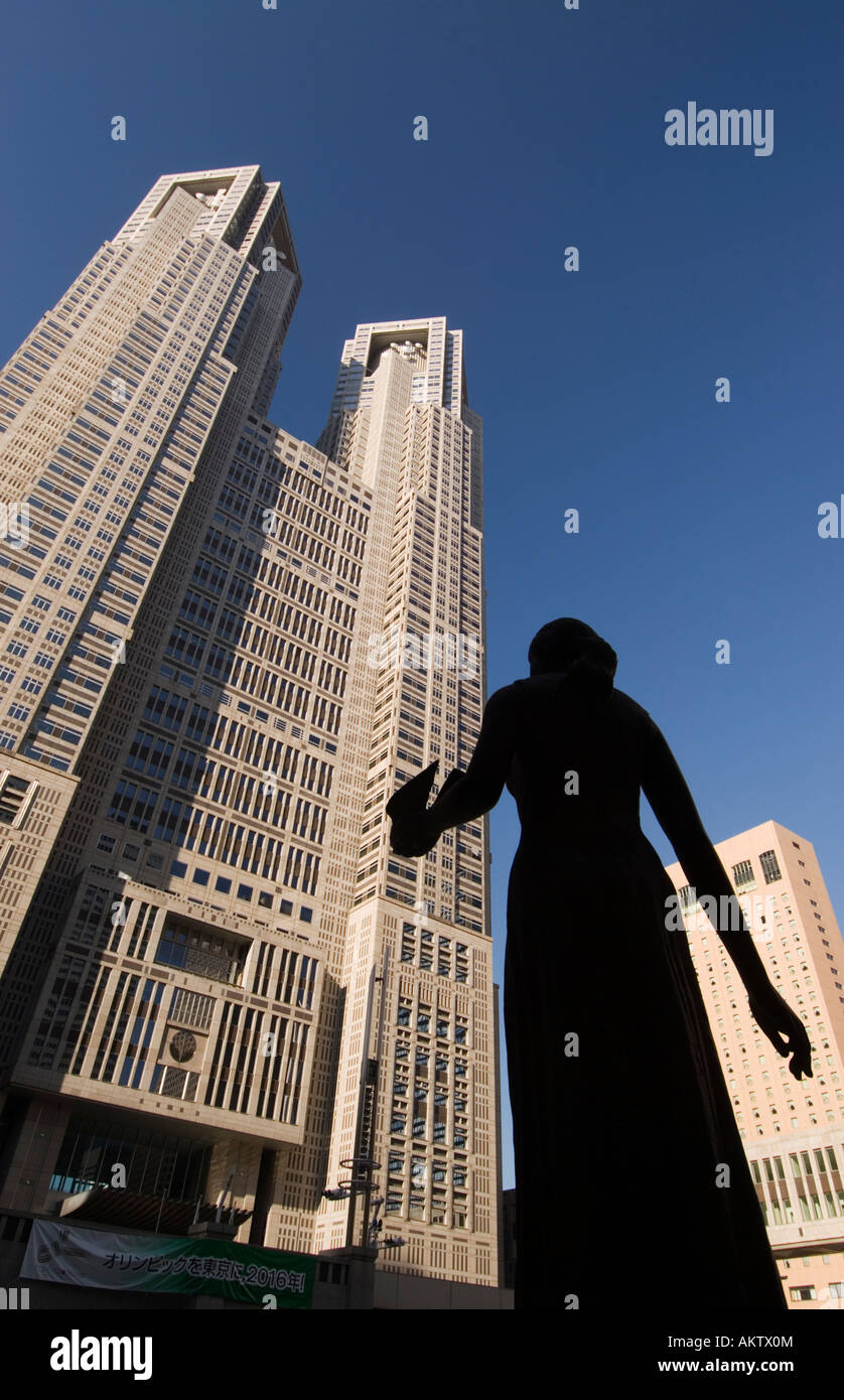 One of several statues Tokyo Metropolitan Government Buildings Shinjuku ...