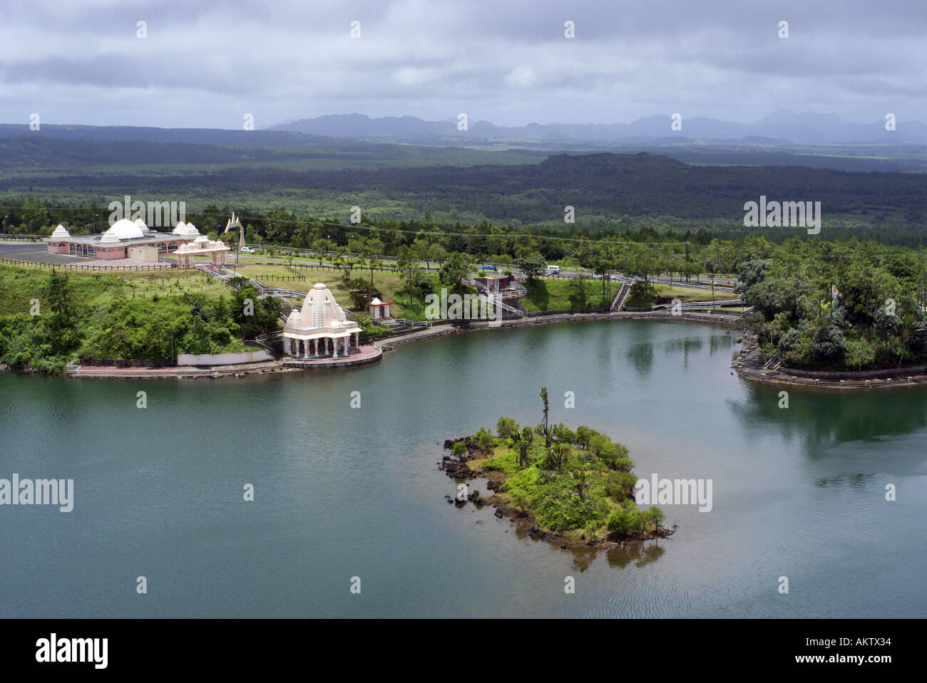 sacred lake of Grand Bassin Stock Photo - Alamy