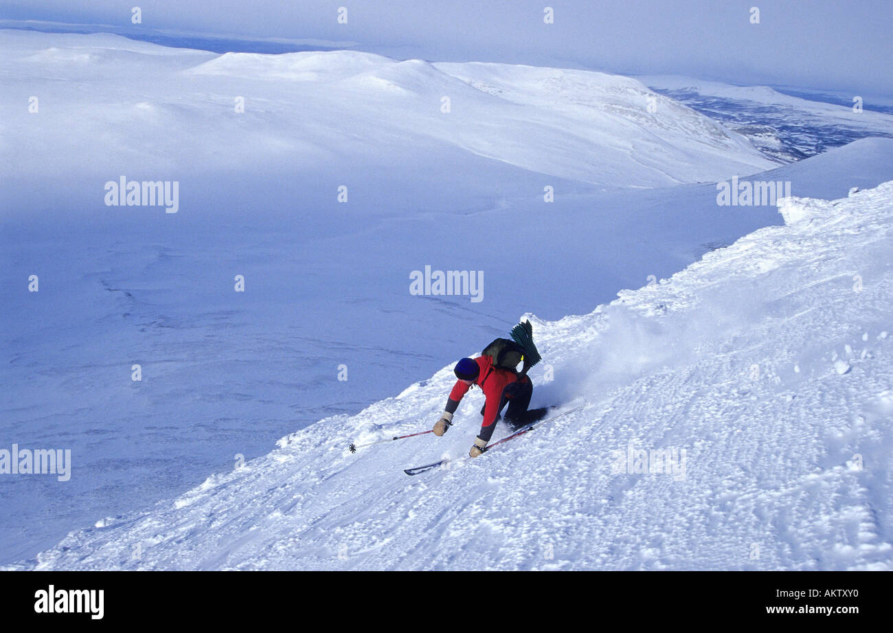 Telemark skier falling. Norway Stock Photo - Alamy
