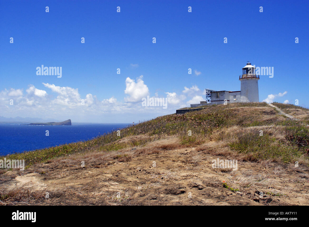 lighthouse at flat island Stock Photo - Alamy