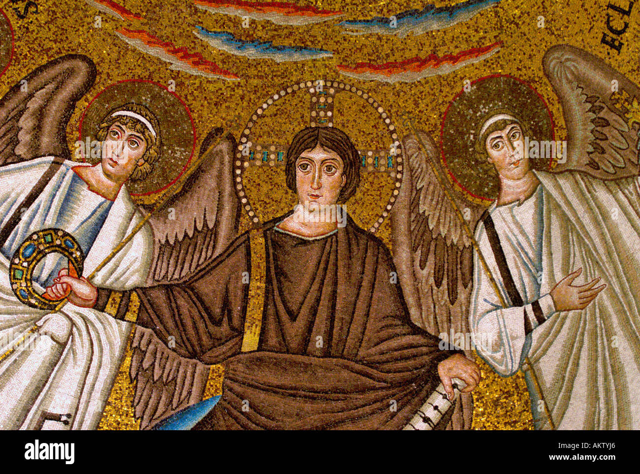 Ravenna Italy 6th C AD mosaic depicting Christ as creator of the cosmos ...