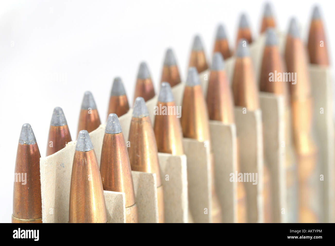 Box of rifle bullets big caliber 30 06 isolated on white Stock Photo ...