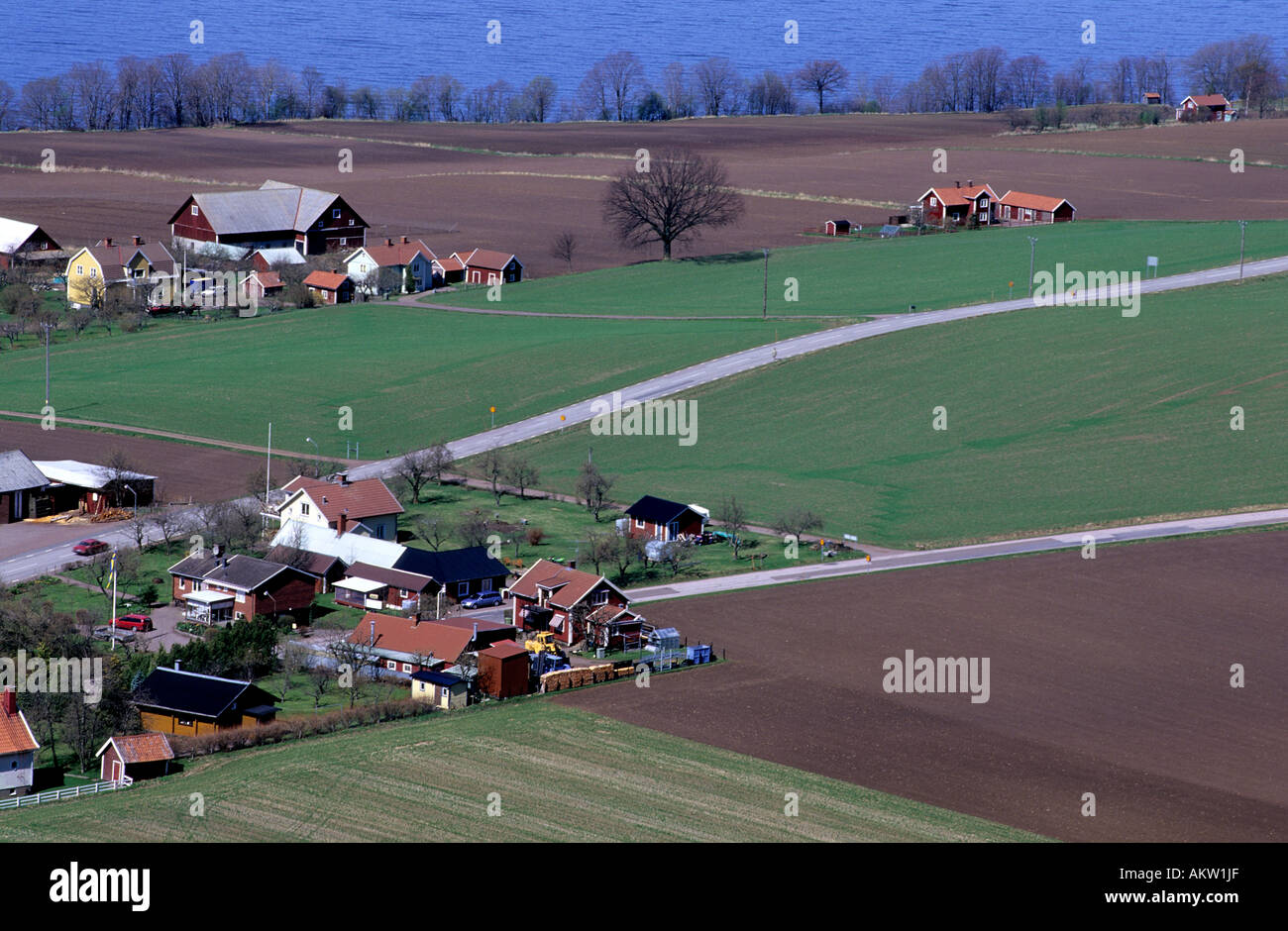 Farms in swedish countryside Stock Photo - Alamy