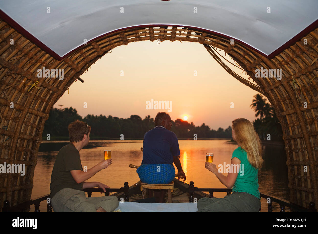 Traditional rice boat on kerala hi-res stock photography and images - Alamy