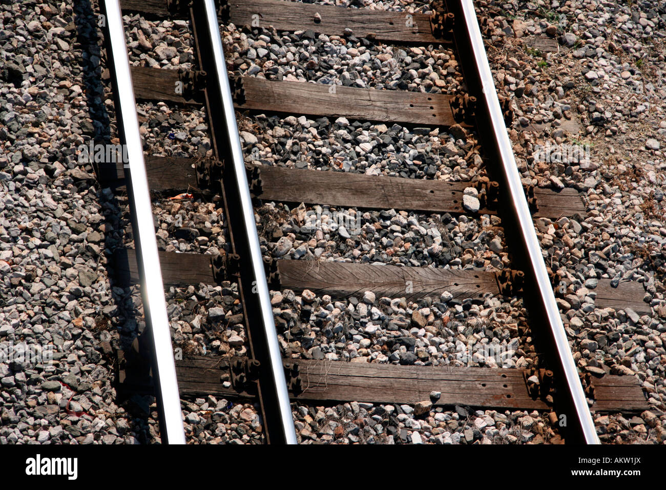 train rails horizontal closeup for background use transportation ...