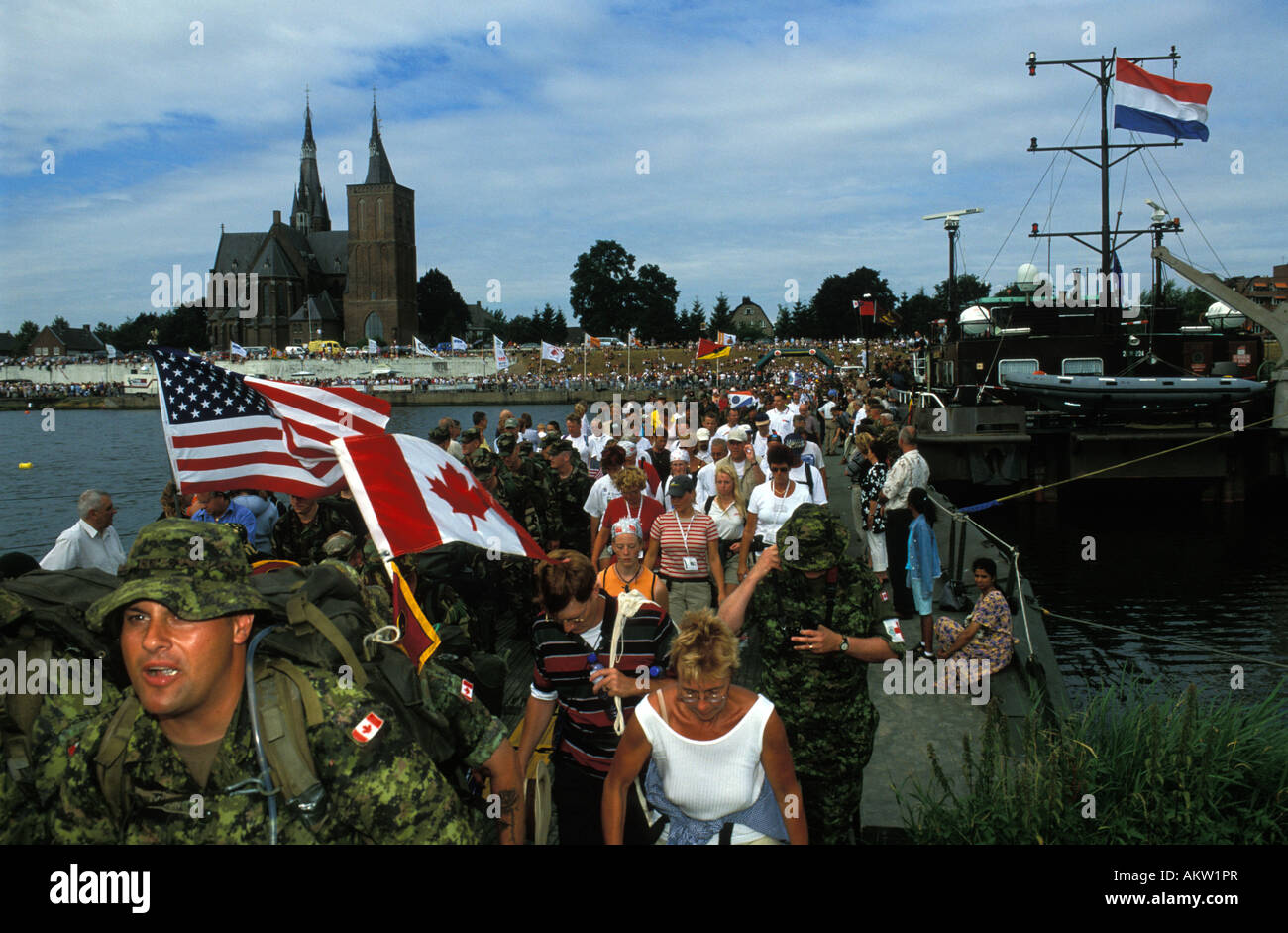 Nimwegen the four day marches crossing the Meuse river Stock Photo - Alamy