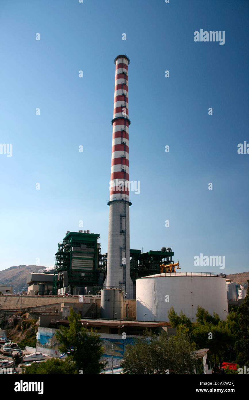 chemical tanks and electric power plant at piraeus athens greece Stock ...