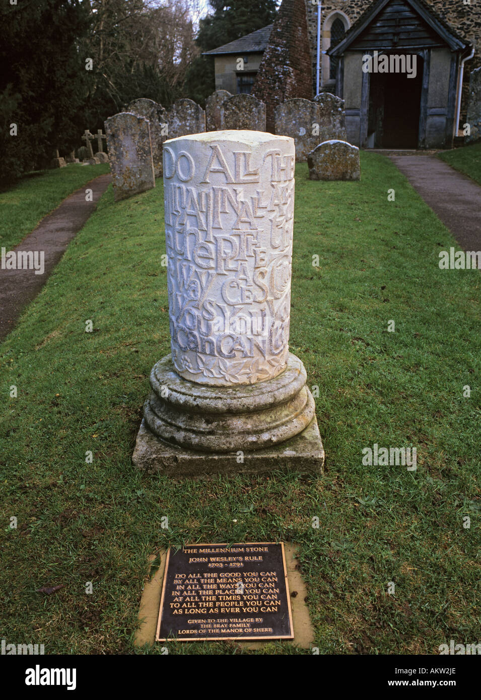 MILLENNIUM STONE in the church yard Design based on John Wesley's Rule ...