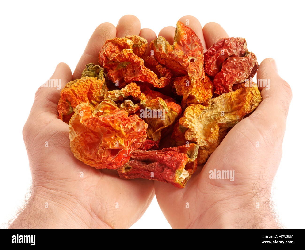 HANDFUL OF DRIED RED PEPPERS Stock Photo - Alamy