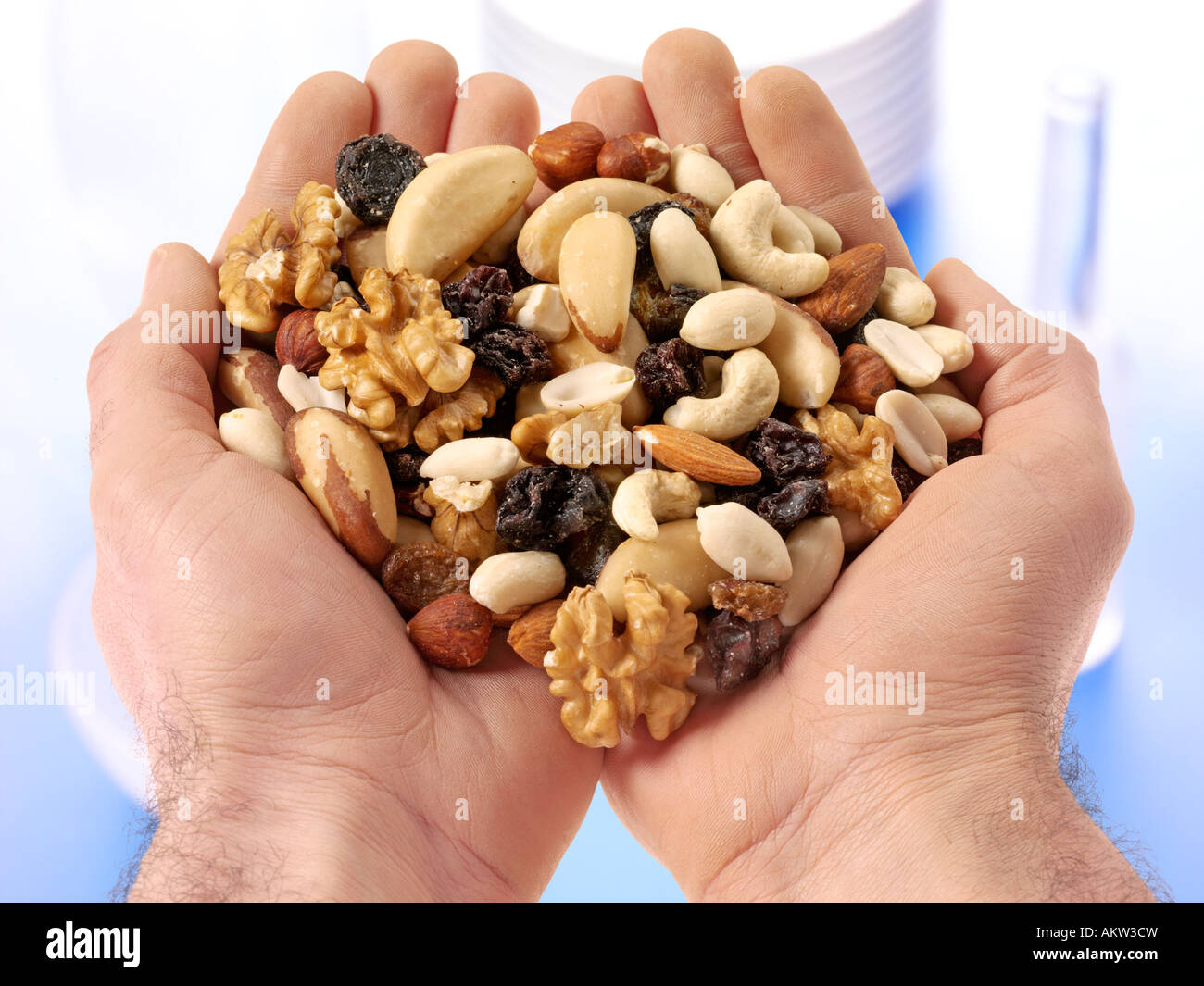 HANDFUL OF FRUIT AND NUT MIX Stock Photo - Alamy