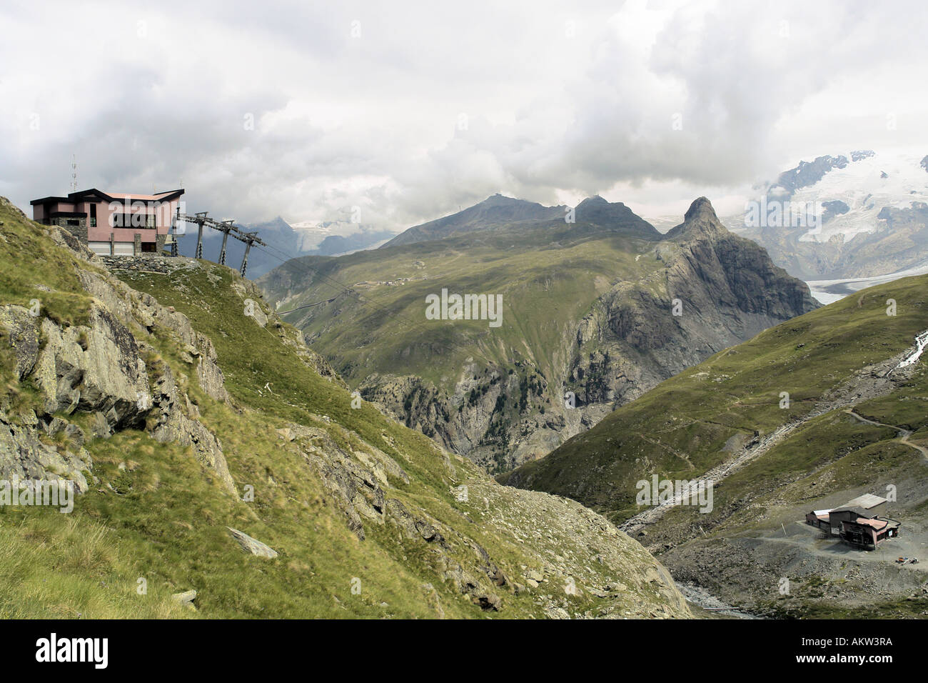 Gornergrat and Riffelberg seen from Schwarzsee Paradise in Switzerland ...