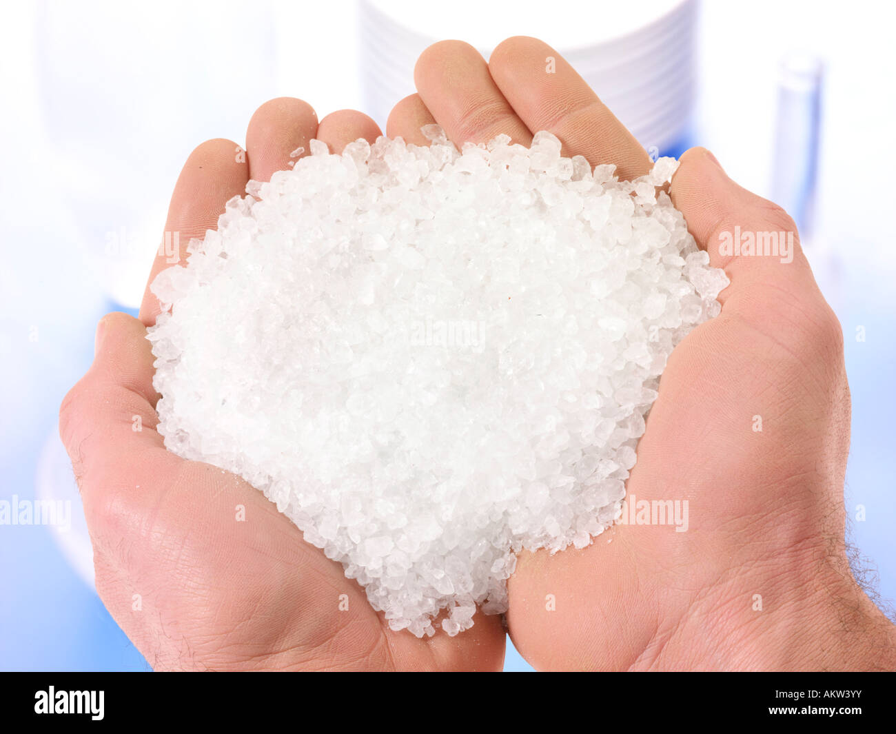 HANDFUL OF SEA SALT Stock Photo - Alamy
