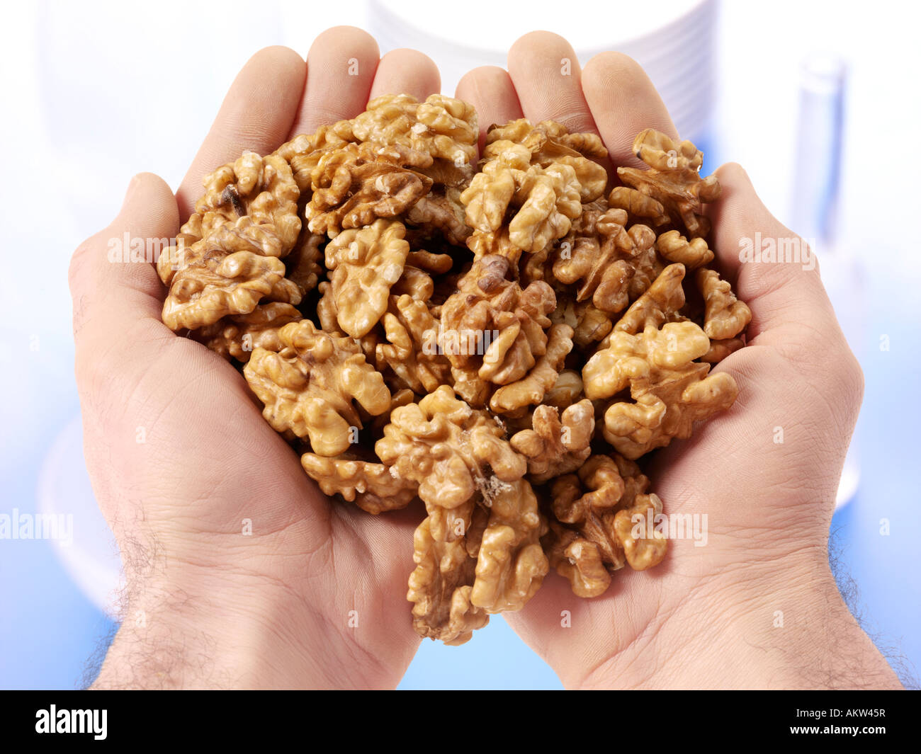 HANDFUL OF WALNUTS Stock Photo - Alamy