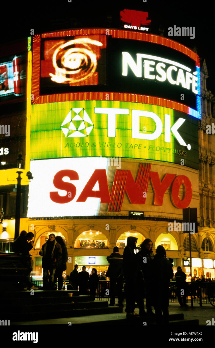 Neon lights in Picadilly circus london Stock Photo - Alamy