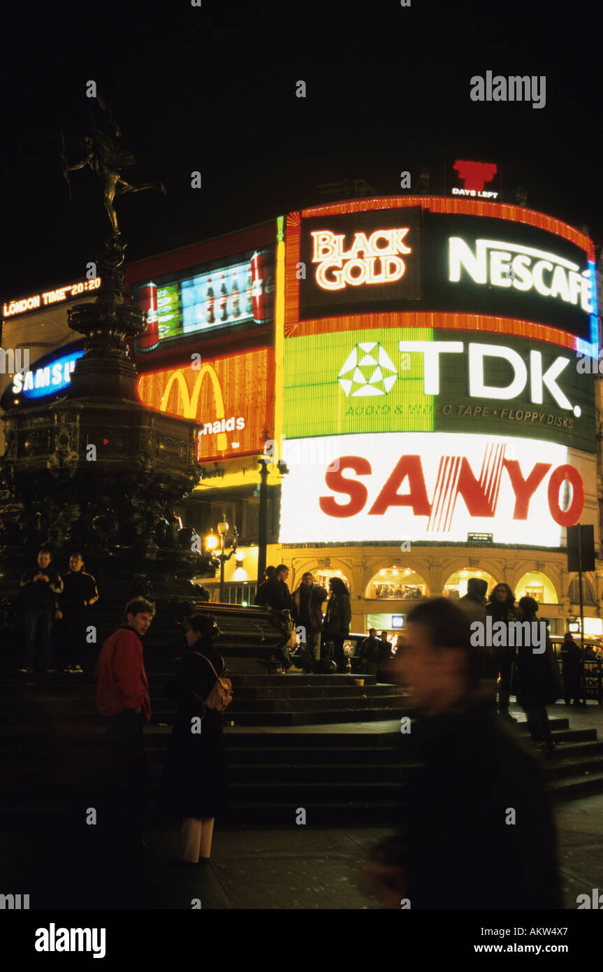 Neon lights in Picadilly circus london Stock Photo - Alamy