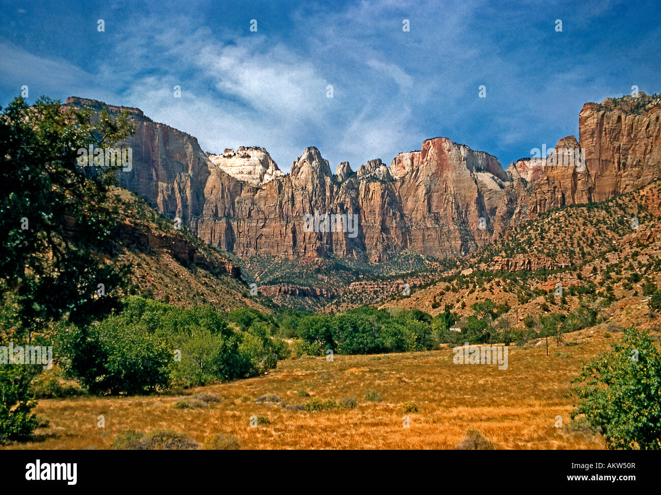 West Temple, the Towers of the Virgin and the Altar of Sacrifice at ...