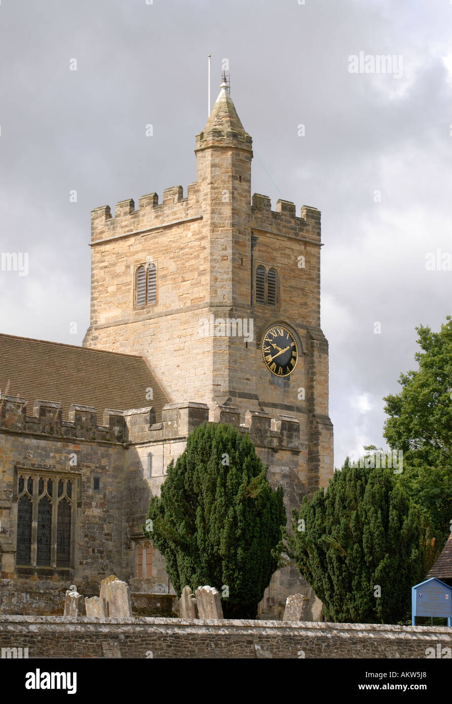 The tower of St Georges Church Benenden Kent UK Stock Photo - Alamy