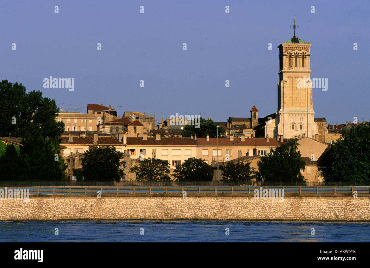 France, Drôme, Valence, cathedral and Rhone River Stock Photo - Alamy