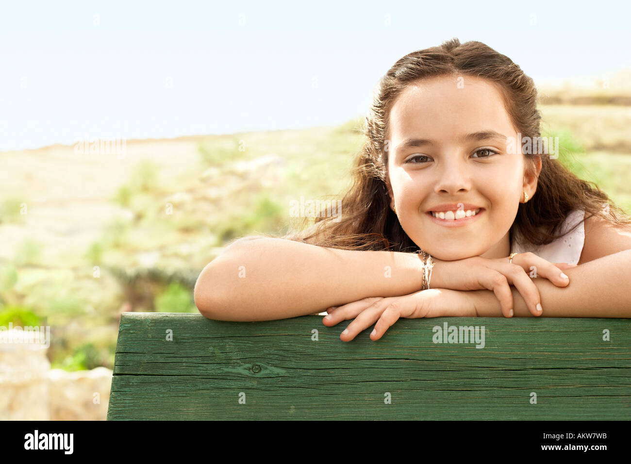 Girl leaning on railing hi-res stock photography and images - Alamy